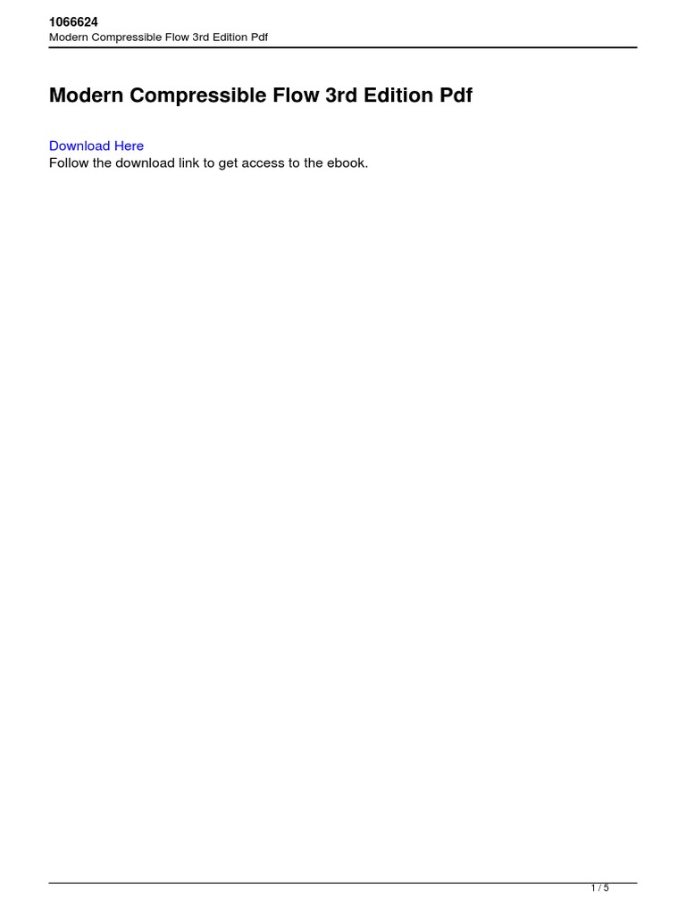 Modern Compressible Flow 3rd Edition PDF | PDF