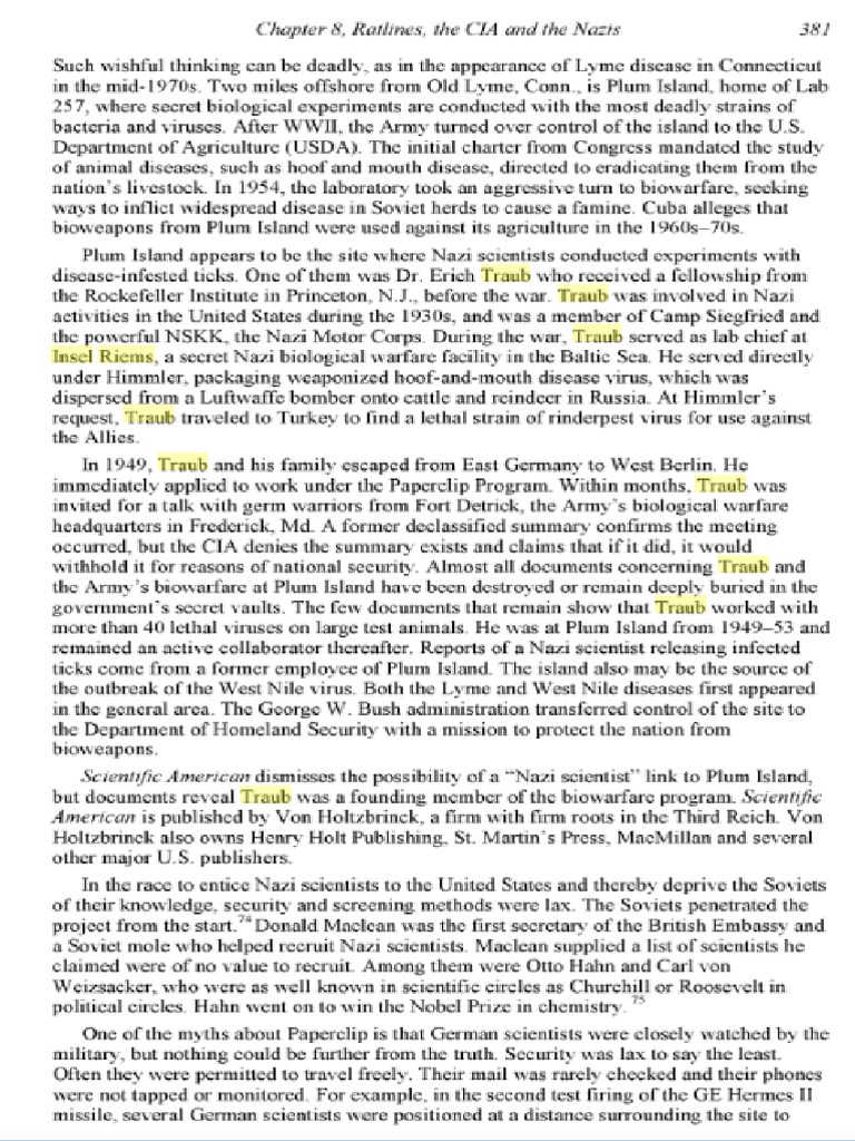 Eric Traub - Operation Paperclip - Lyme Disease - Plum Island - Excerpt ...