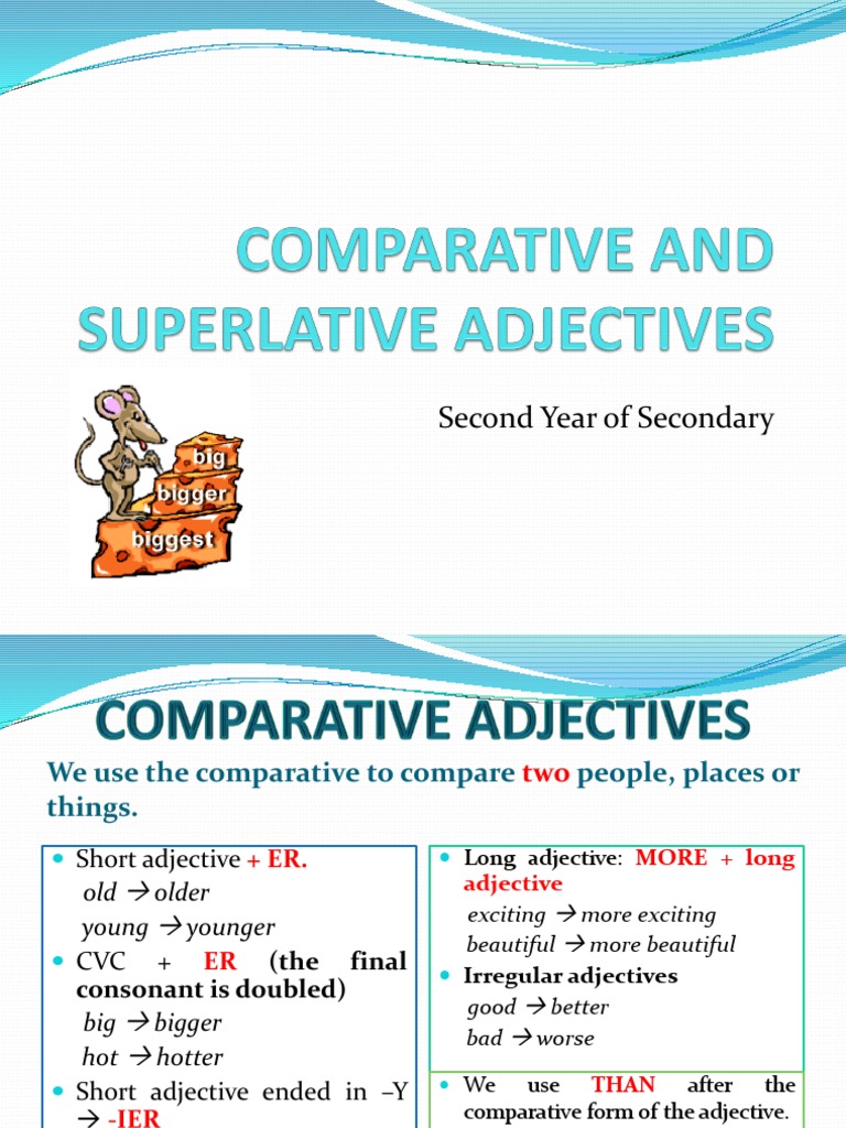 Comparative & Superlative Adjectives | PDF | Linguistic Typology ...