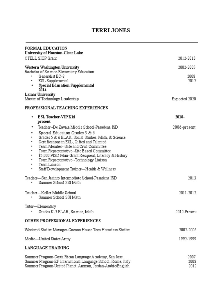 Resume 2019 Update | PDF