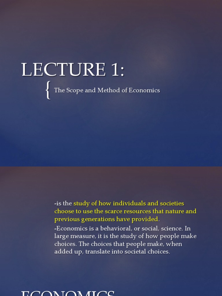 The Scope and Method of Economics | PDF | Factors Of Production | Economics