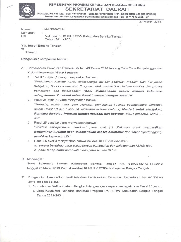 Surat Permohonan Klhs | PDF