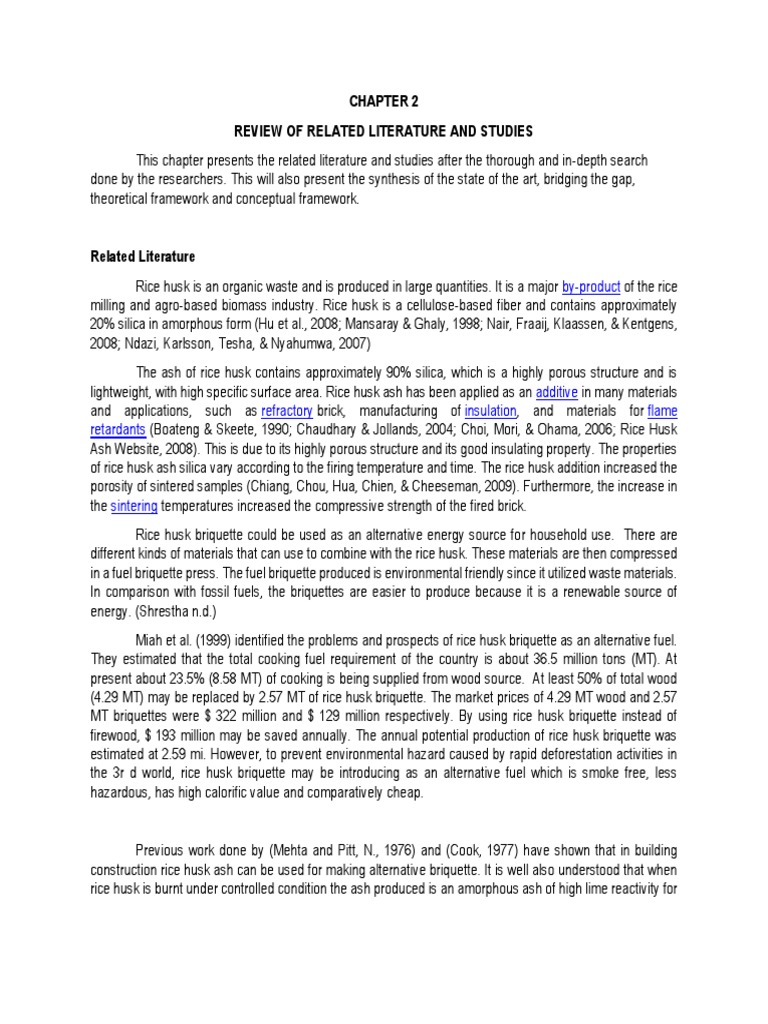 Rice Husk as a Renewable Energy Source: A Review of Literature on its ...