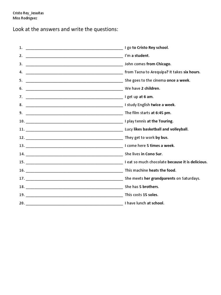 Questions for Cristo Rey Students | PDF | Self-Improvement