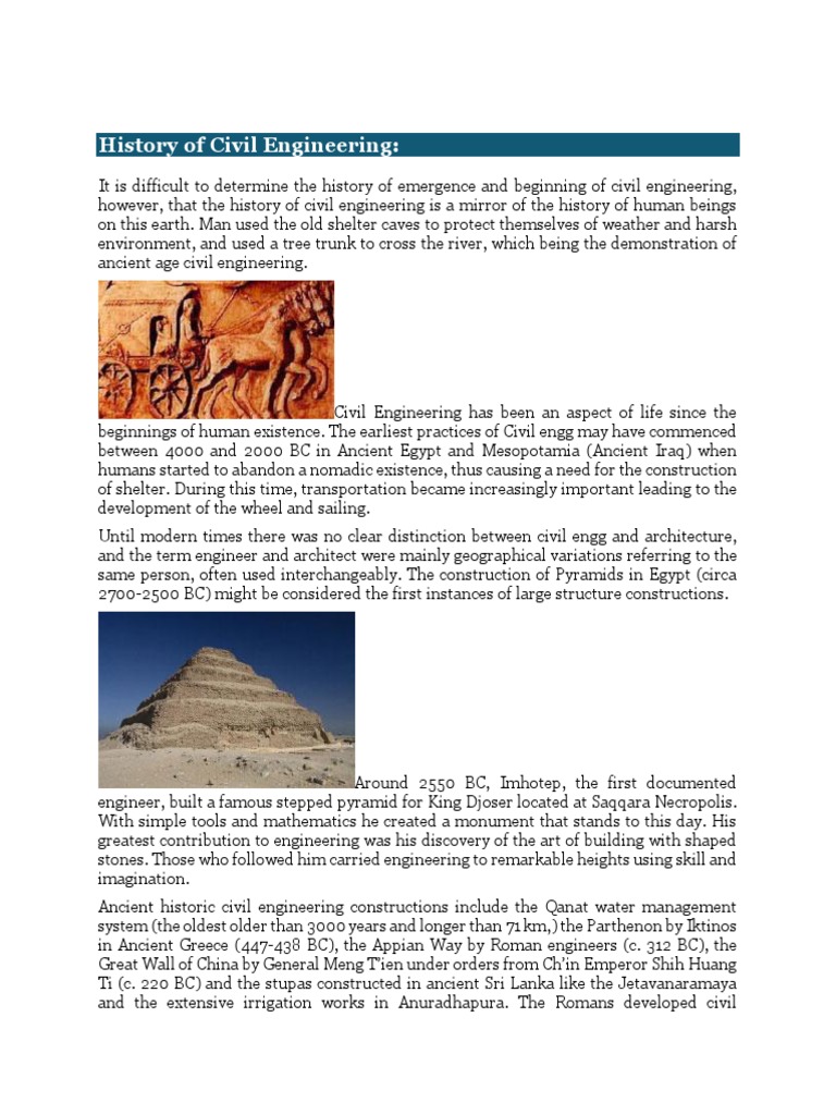History of Civil Engineering | PDF | Civil Engineering | Engineering