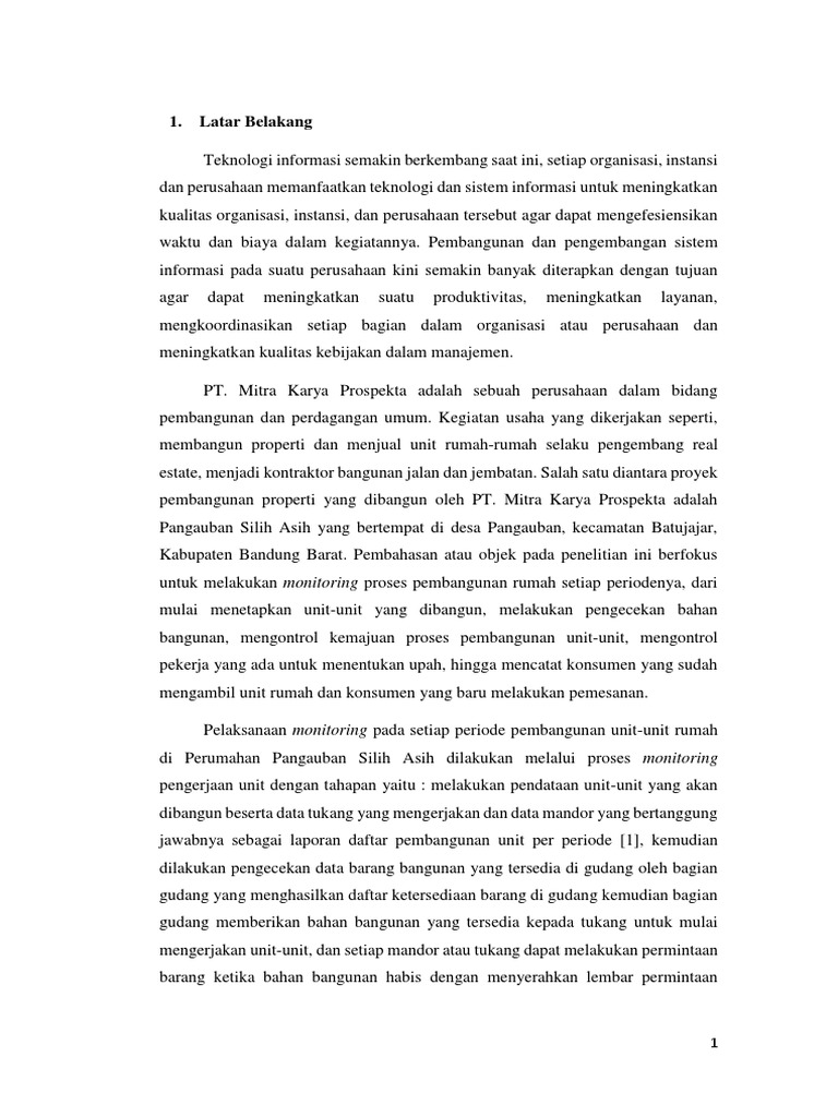 Proposal Sistem Monitoring Perumahan | PDF