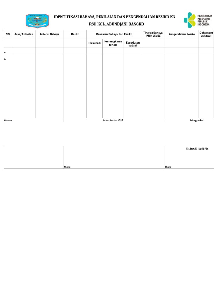 Formulir Identifikasi Risiko | PDF