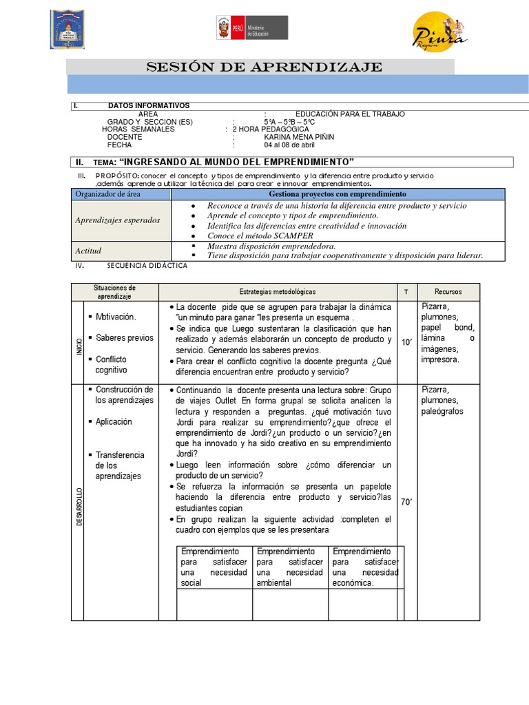 Sesión de Ept-2 | PDF | Iniciativa empresarial | Evaluación Sesión de Ept-2 | PDF | Iniciativa empresarial | Evaluación