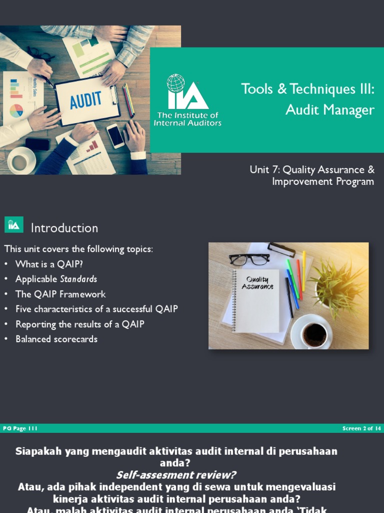 Unit 7 QAIP SLide | PDF