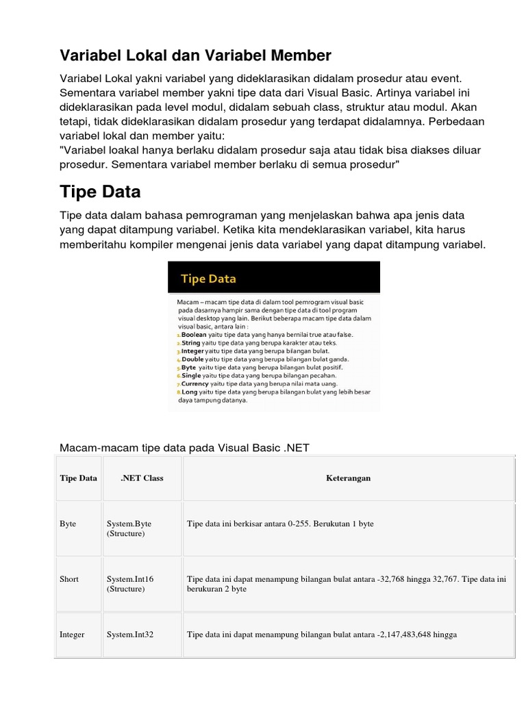 Variabel Lokal Dan Variabel Member | PDF | Komputer