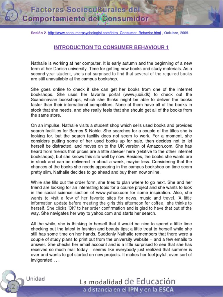 Introduction To Consumer Behaviour 1 Sesión 2 Pdf Consumer
