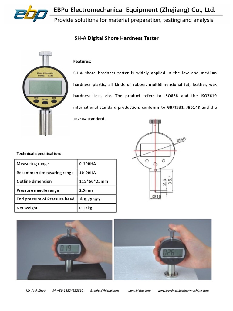 Rubber Hardness Testing Shore A C D Durometer | PDF