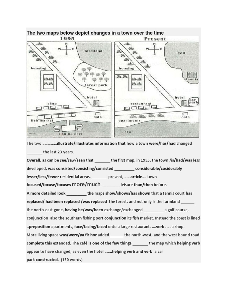 The Two Maps Below Depict Changes in A Town Over The Time | PDF | Travel