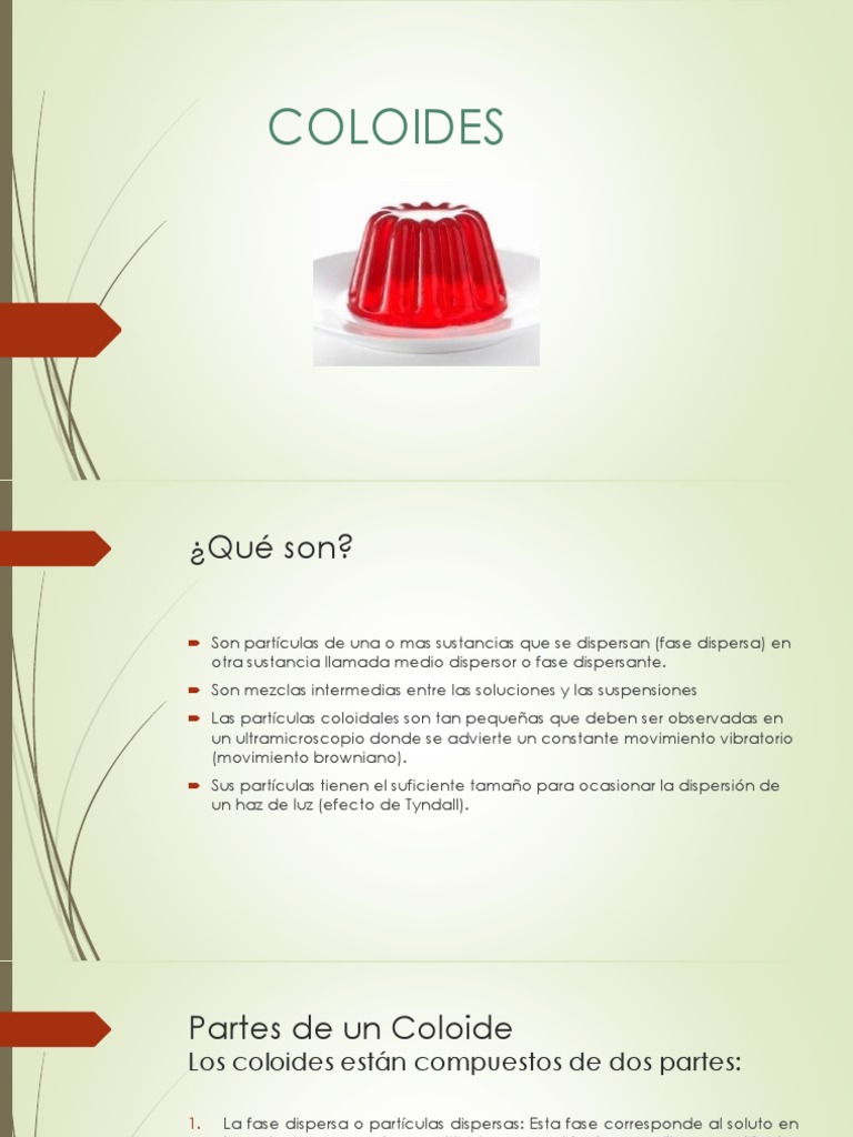 Coloides | PDF | Coloide | Física de la Materia Condensada