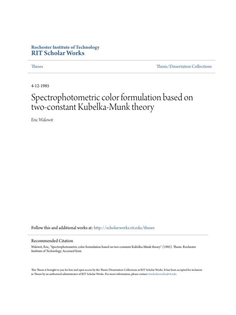 Spectrophotometric Color Formulation Based On Two-Constant Kubelk PDF ...