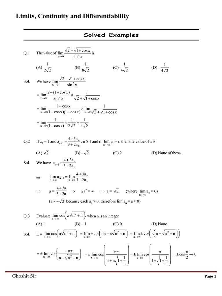 Limits and Continuity Explained | PDF