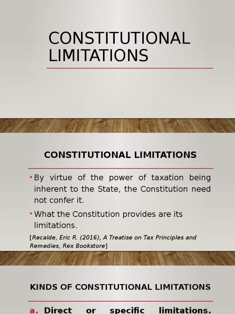 Constitutional Limitations | PDF | Due Process Clause | Due Process