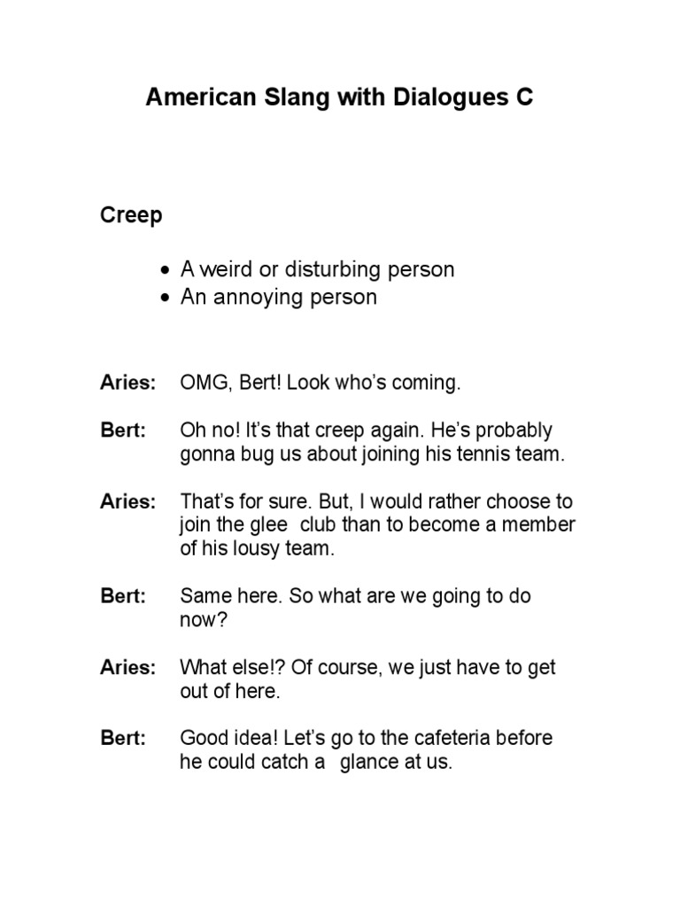 American Slang Dialogues Explained | PDF