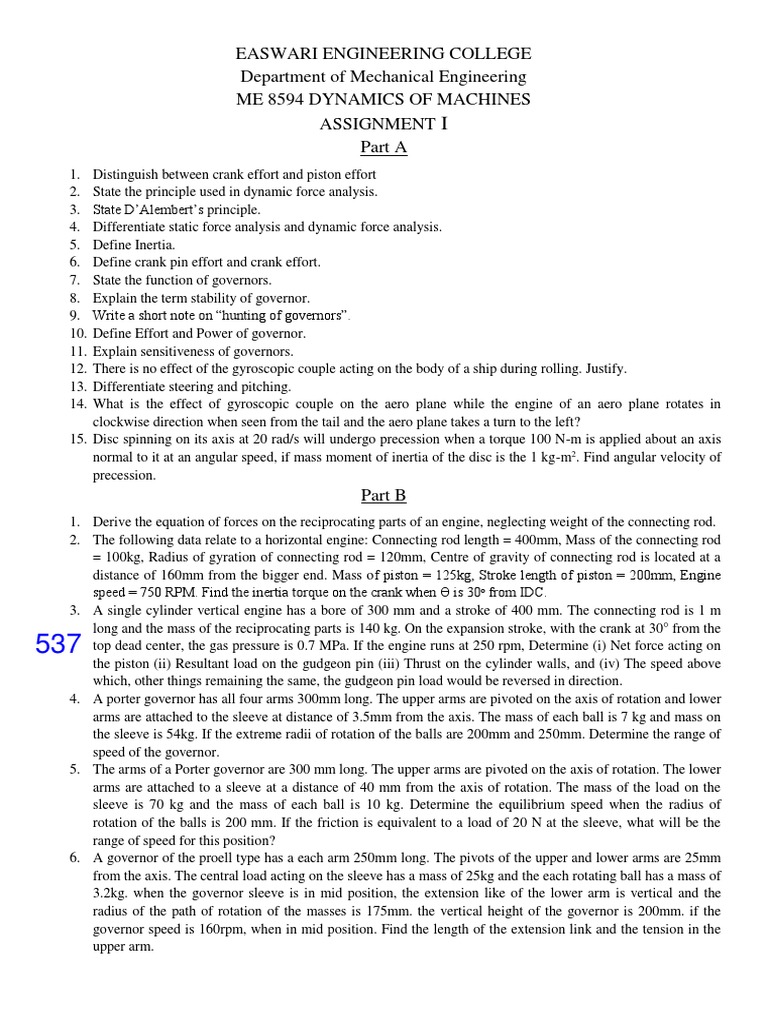 DOM Assignment | PDF | Torque | Rotation Around A Fixed Axis