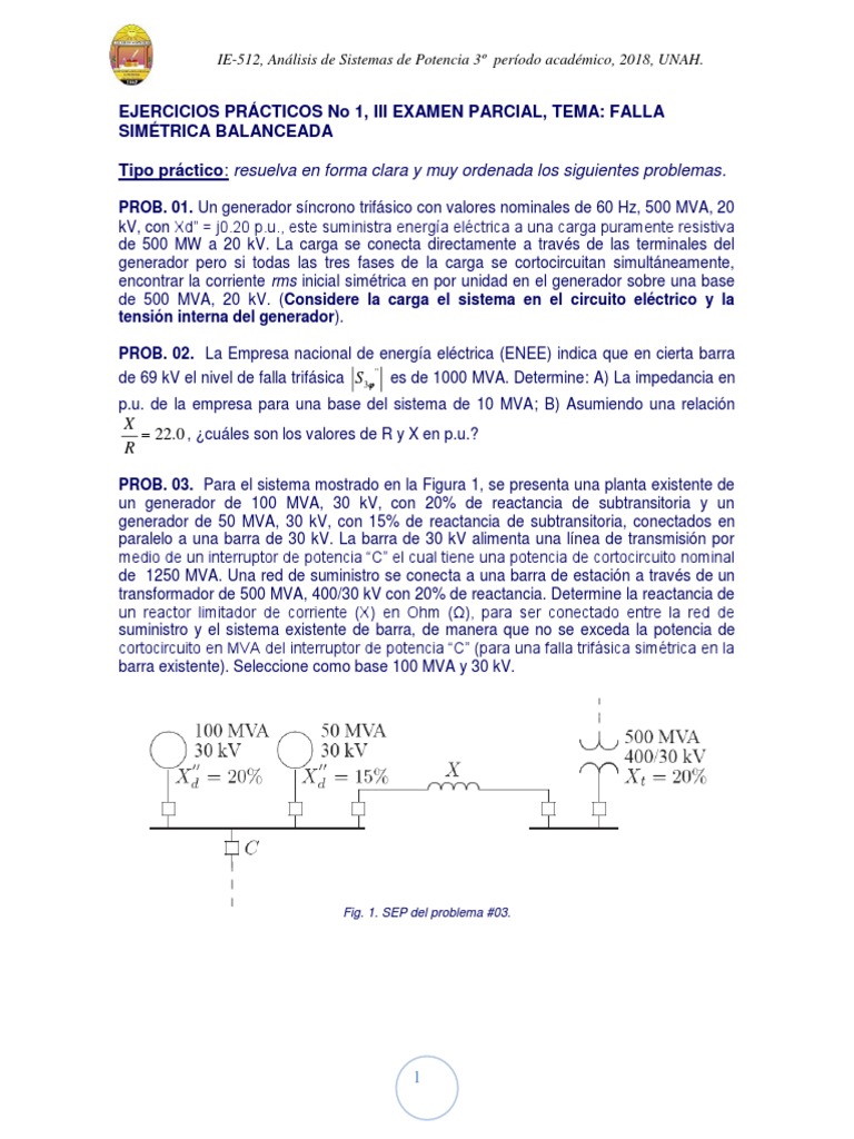 Ejercicios Practicos N-1 Fallas Simetricas Ie512 III Parcial 3pa 2018 ...