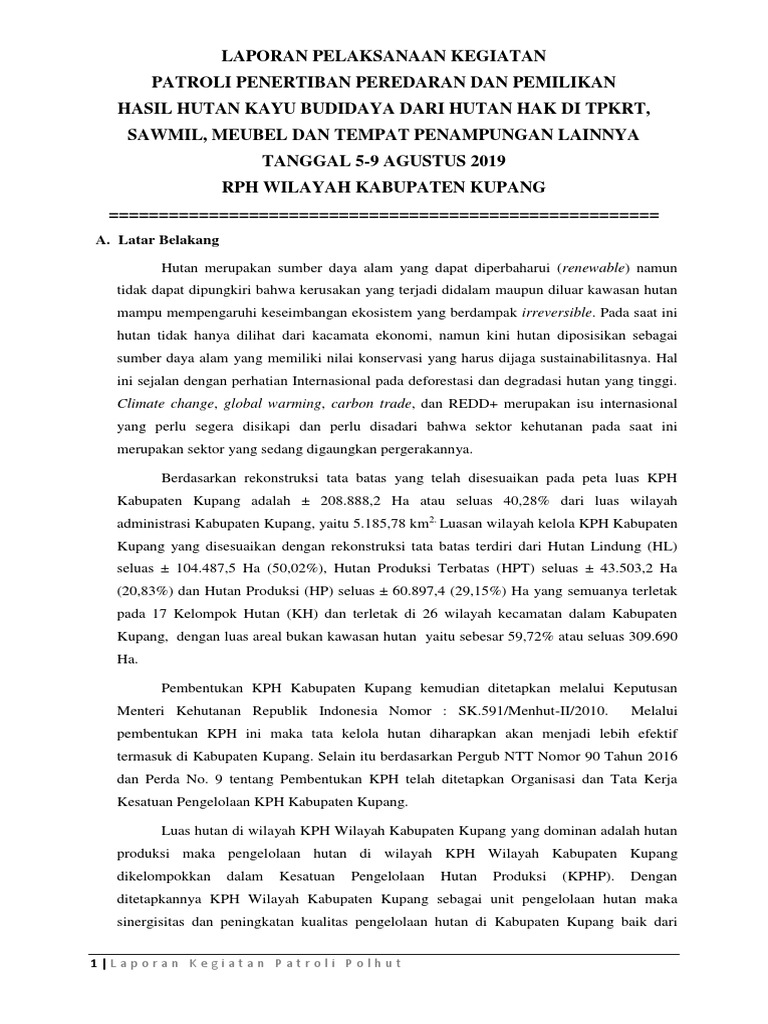 LAPORAN KEGIATAN PATROLI Agustus 2019 | PDF | Teknologi & Rekayasa