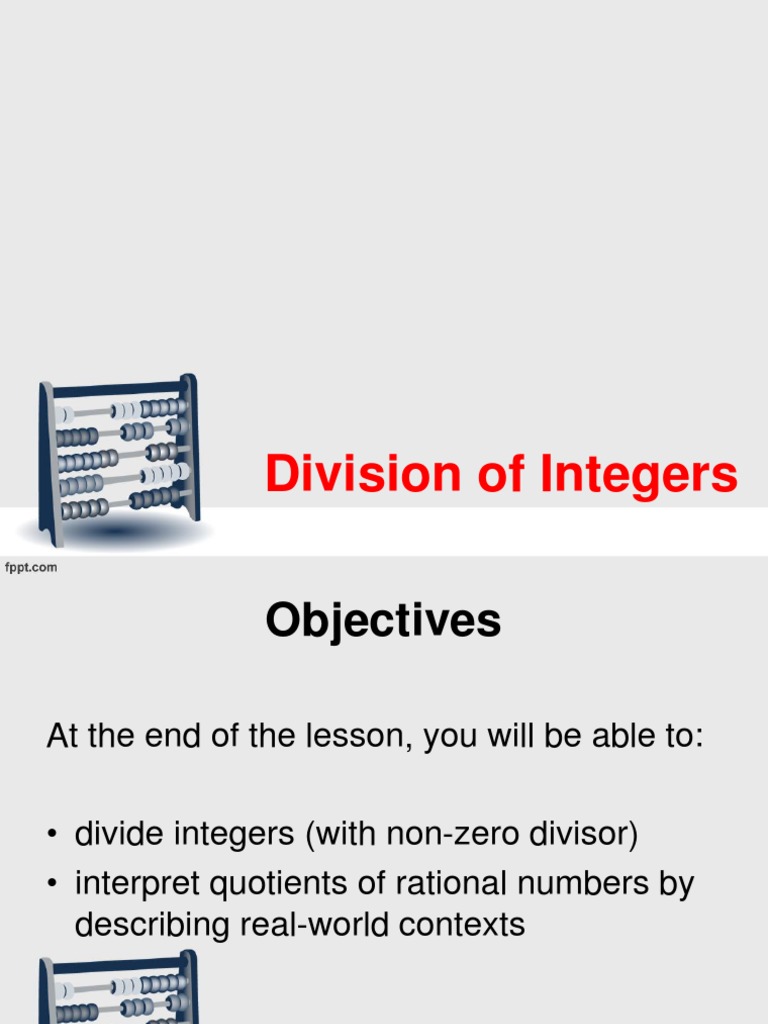 02 G7 Division-Integers | PDF | Division (Mathematics) | Fraction (Mathematics)