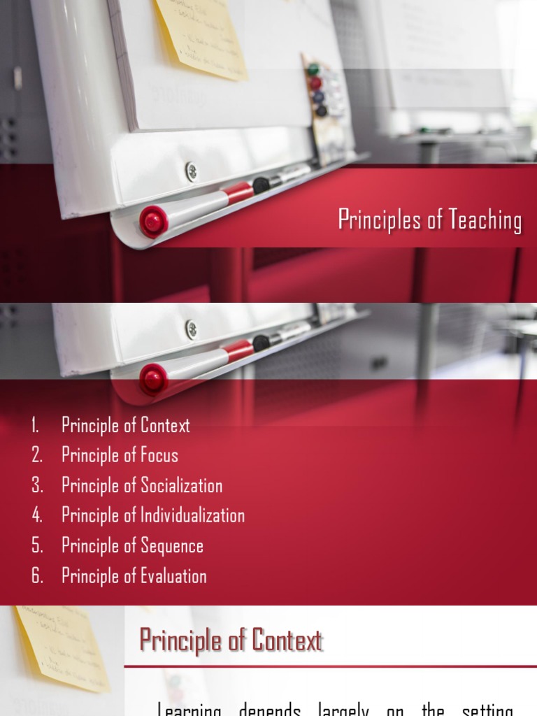 Principles Of Teaching PDF Evaluation Learning