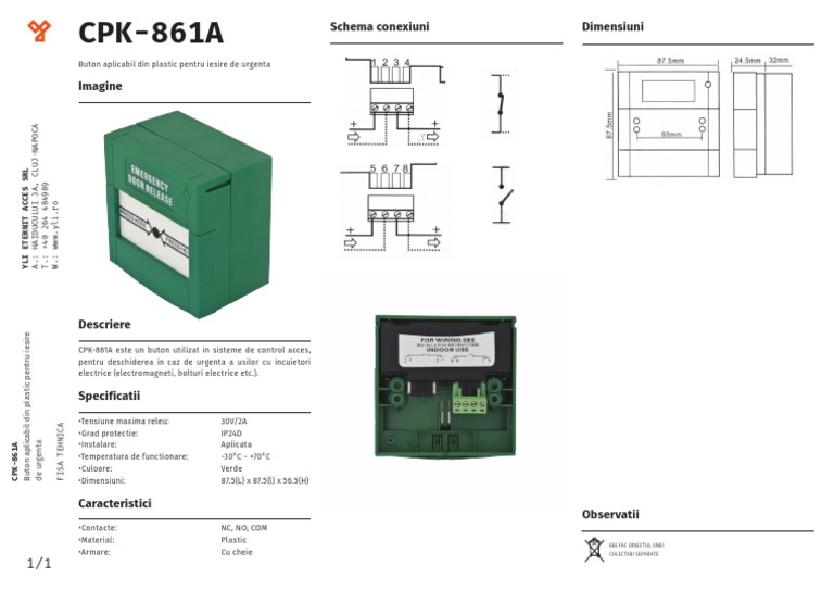 Cpk-861a Fisa Tehnica PDF | PDF