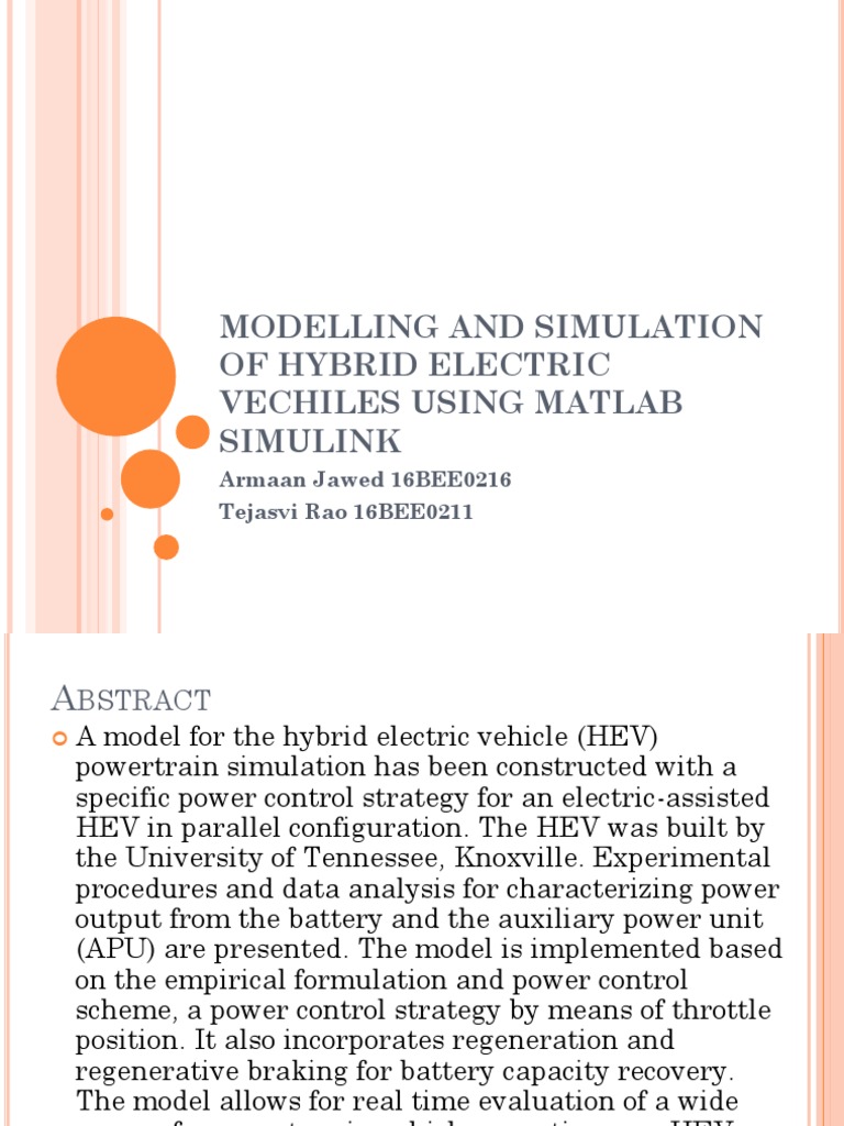 Modelling and Simulating a Parallel Hybrid Electric Vehicle Powertrain ...