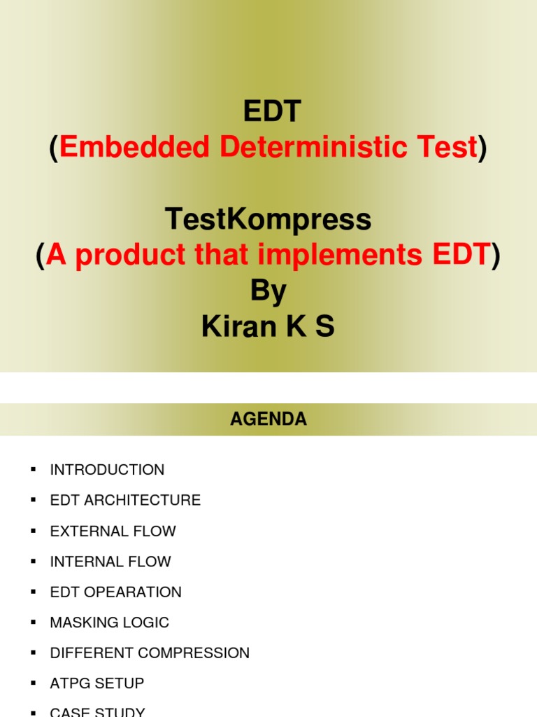 Edt Testkompress by Kiran K S: Embedded Deterministic Test | PDF | Data ...