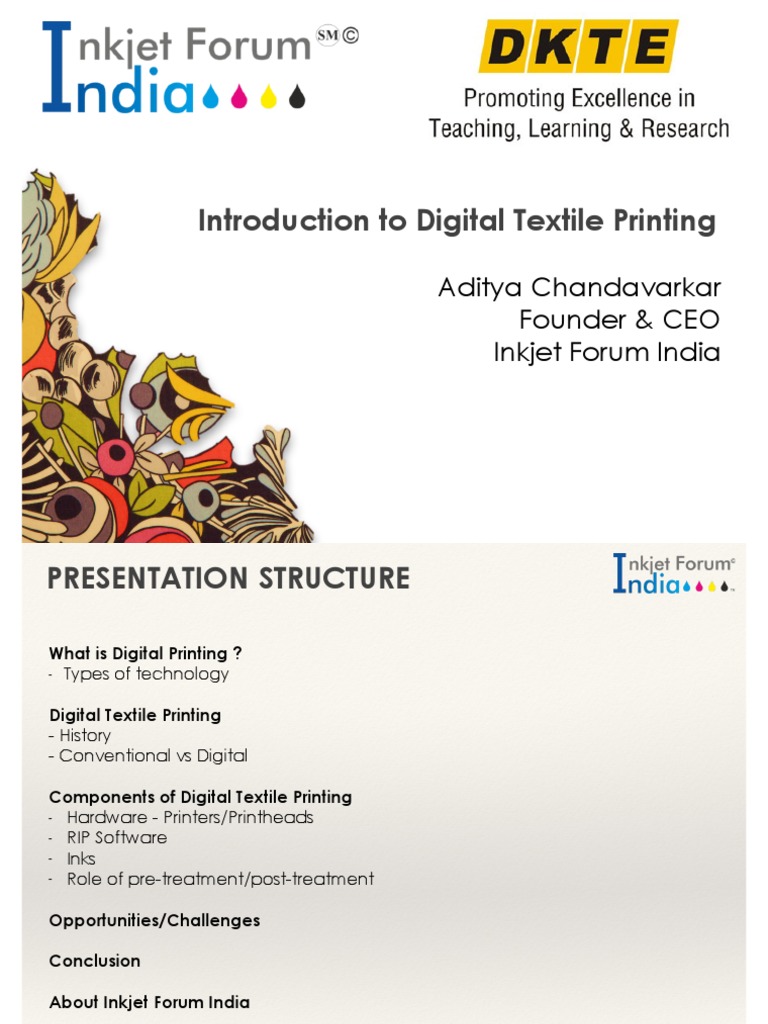 Introduction Digital Textile Printing | PDF | Printer (Computing) | Ink
