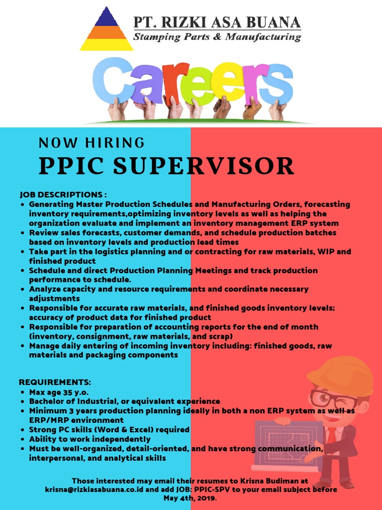 Ppic Supervisor: Now Hiring | PDF | Inventory | Enterprise Resource Planning