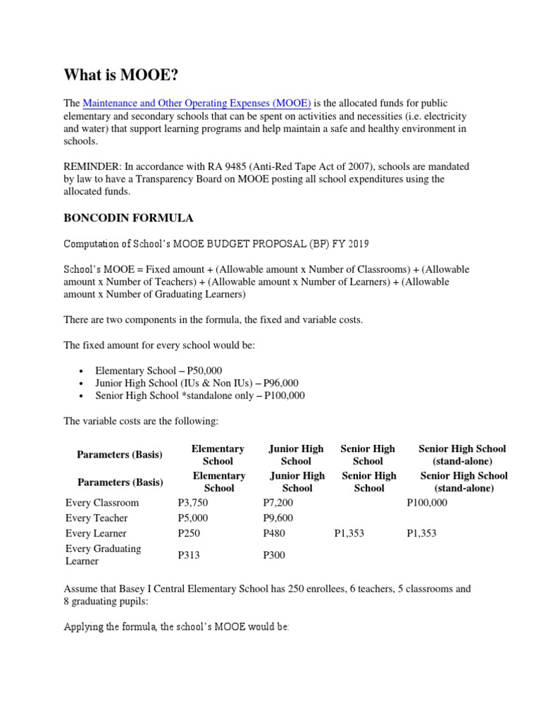 MOOE in The Philippines | PDF