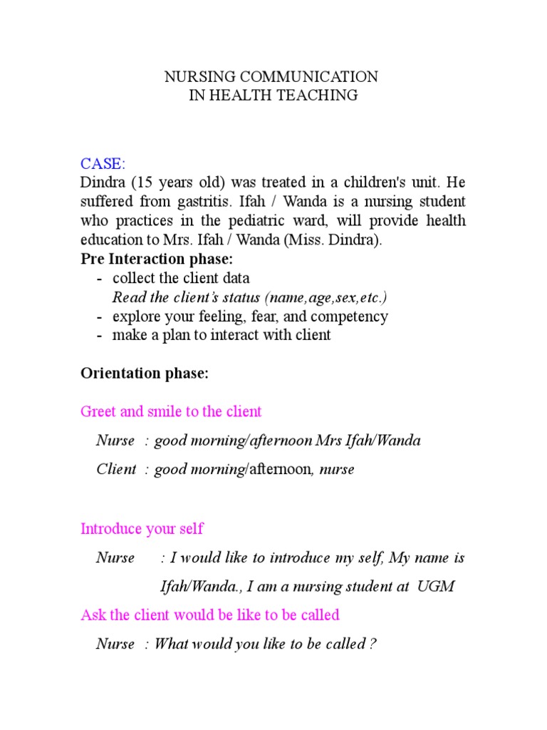 Case:: Pre Interaction Phase | PDF | Vomiting | Nausea