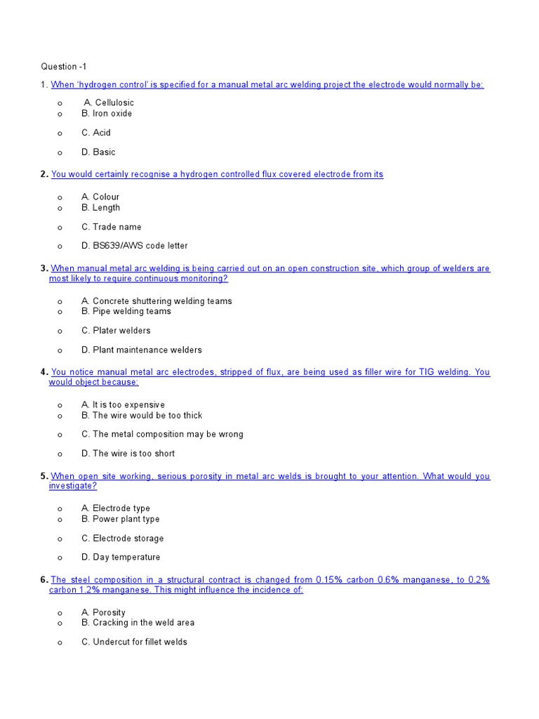 Welding Questions | PDF | Welding | Construction