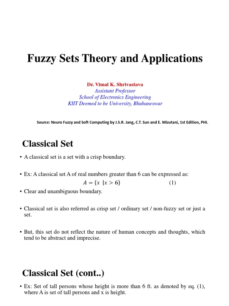 Fuzzy Set Theory | PDF | Fuzzy Logic | Set (Mathematics)