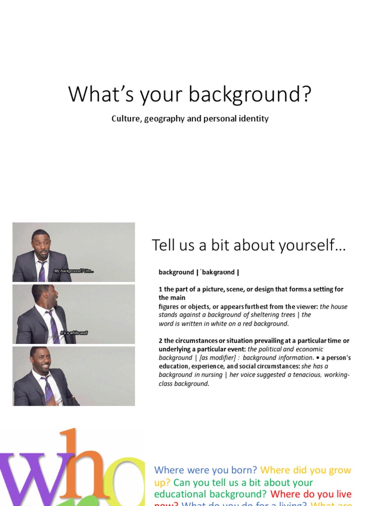 What's Your Background?: Culture, Geography and Personal Identity | PDF ...