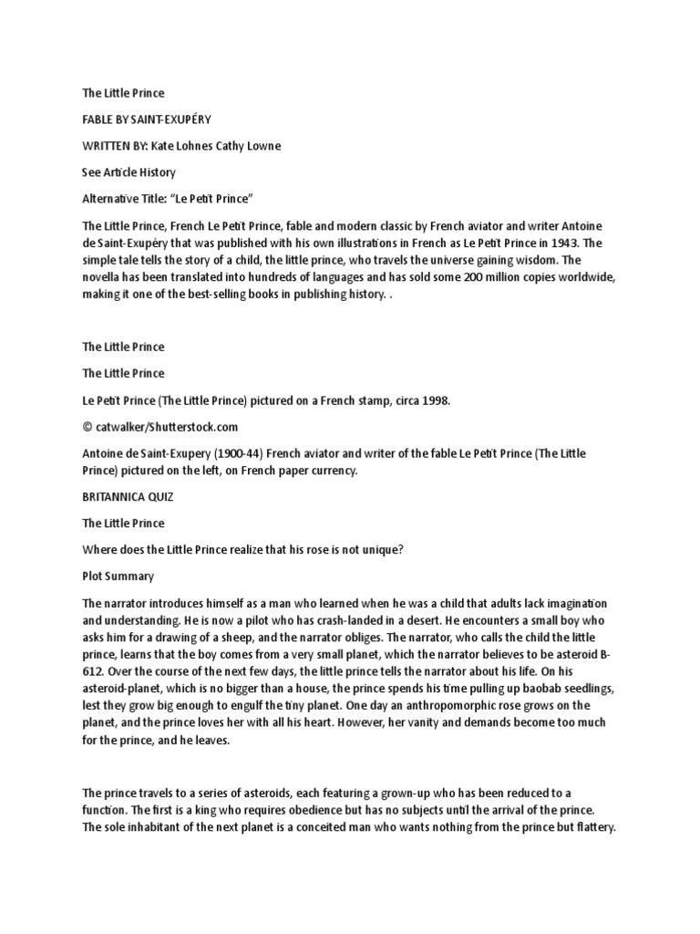 The Little Prince | PDF | The Little Prince