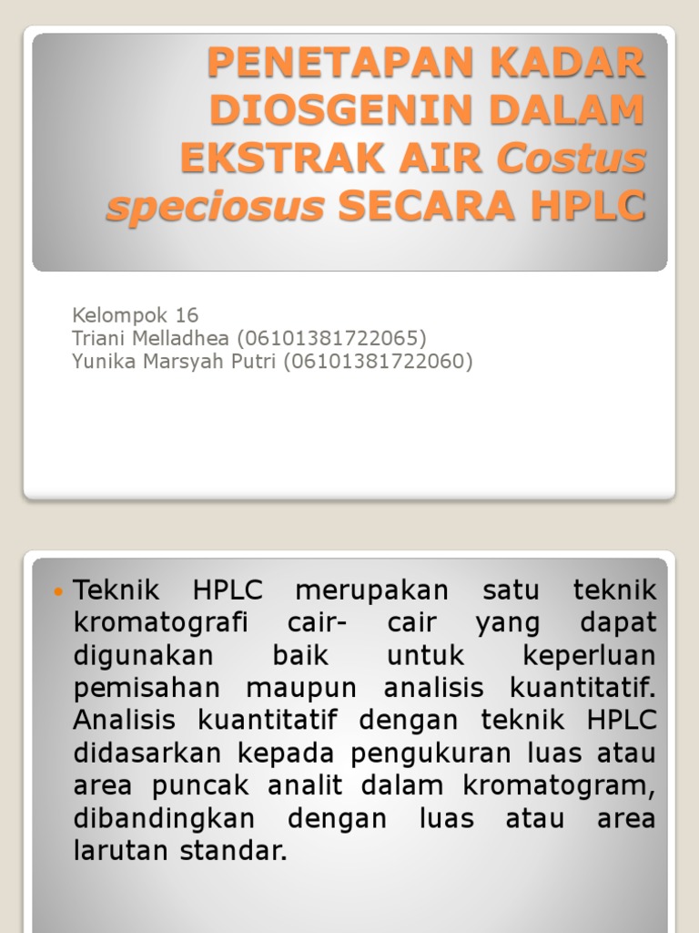 Jurnal HPLC Kelompok 16 | PDF