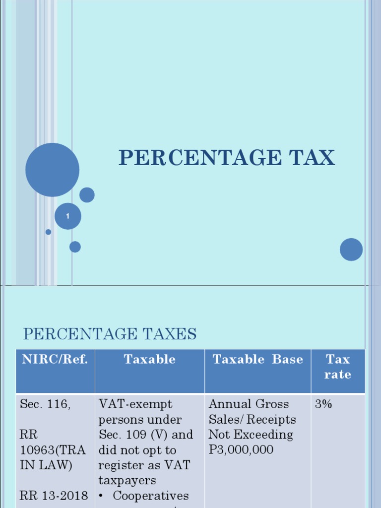 Percentage Tax | PDF | Taxes | Stocks