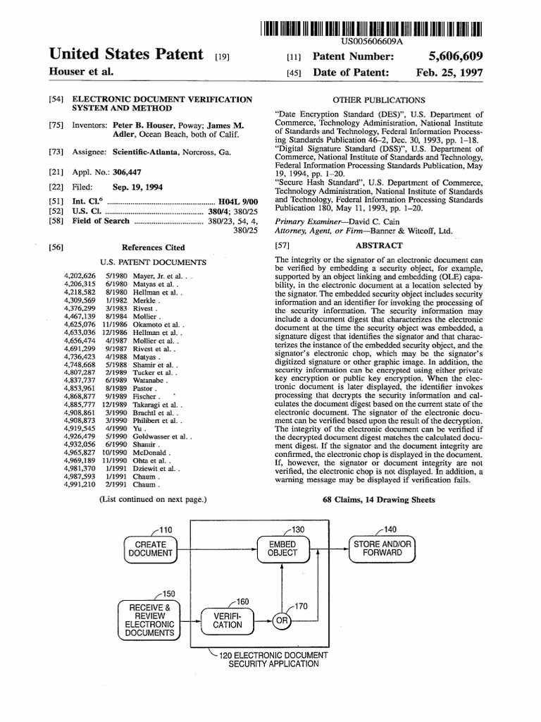 IIIHIIII: United States Patent (19) 11) Patent Number: 5,606,609 | PDF ...