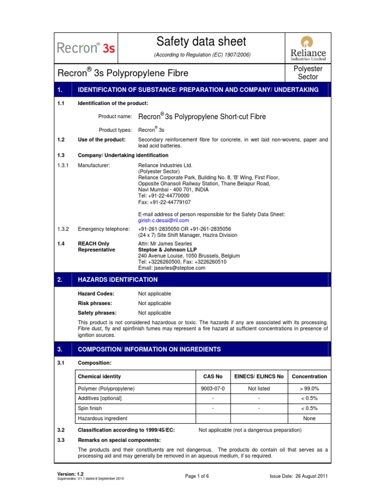 recron 3spp_msds | Toxicity | Carbon