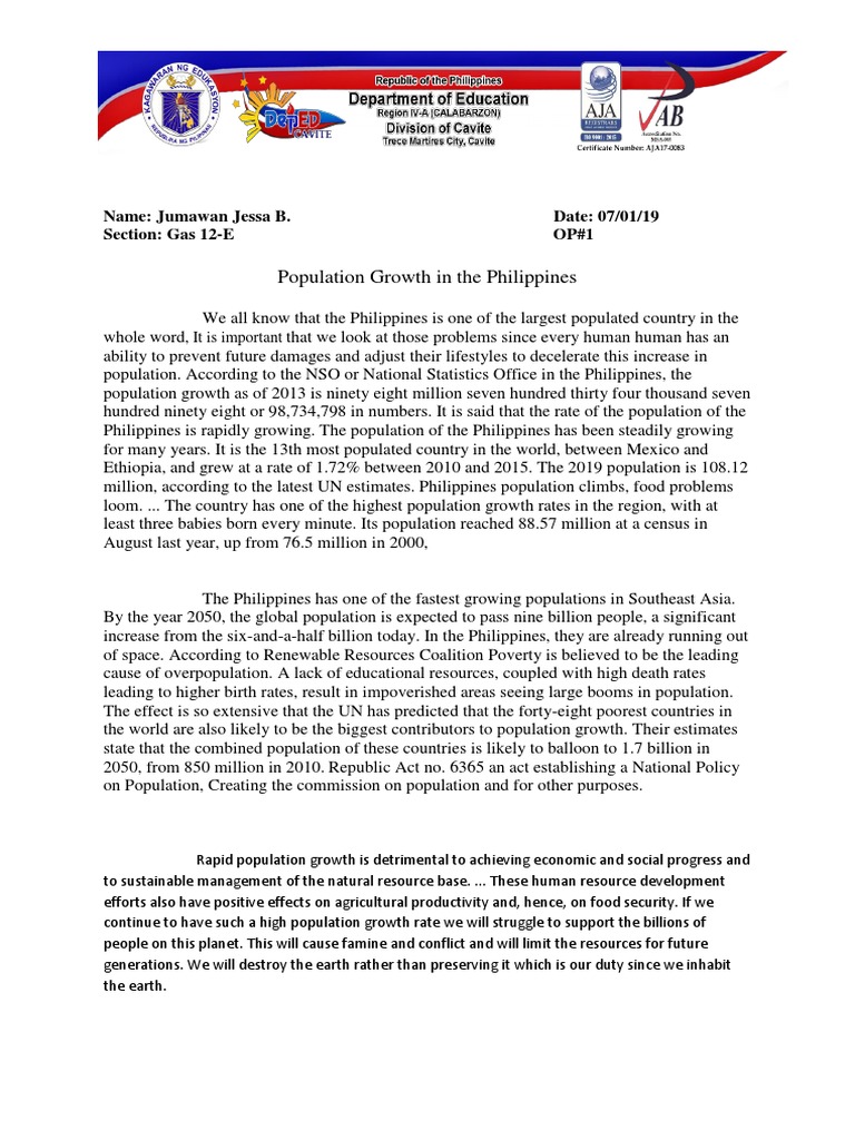 Population Growth in The Philippines | PDF | Human Overpopulation ...