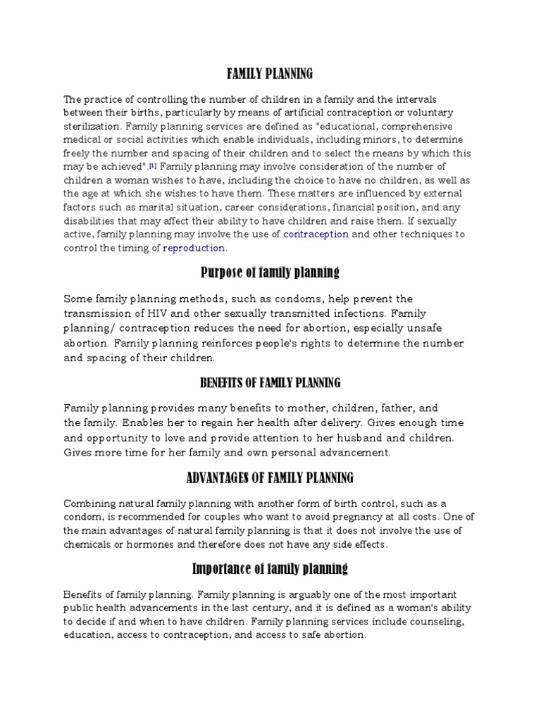 Family Planning | PDF | Family Planning | Birth Control