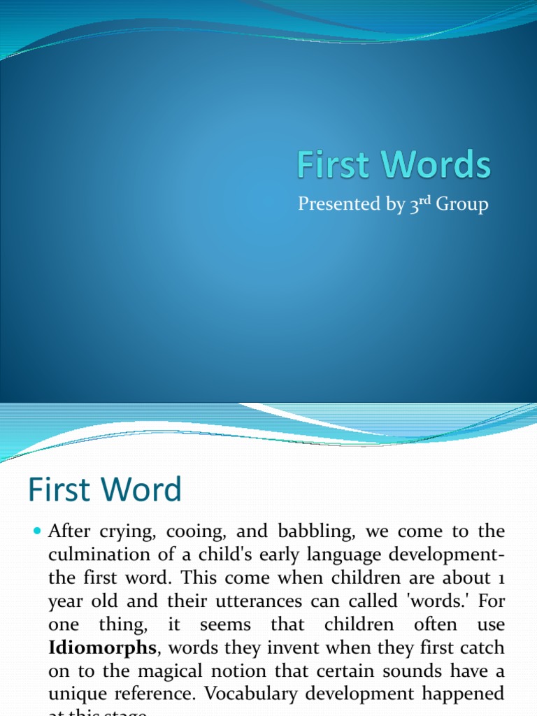 3.first Words - PPSX | PDF | Foreign Language Studies | Wellness