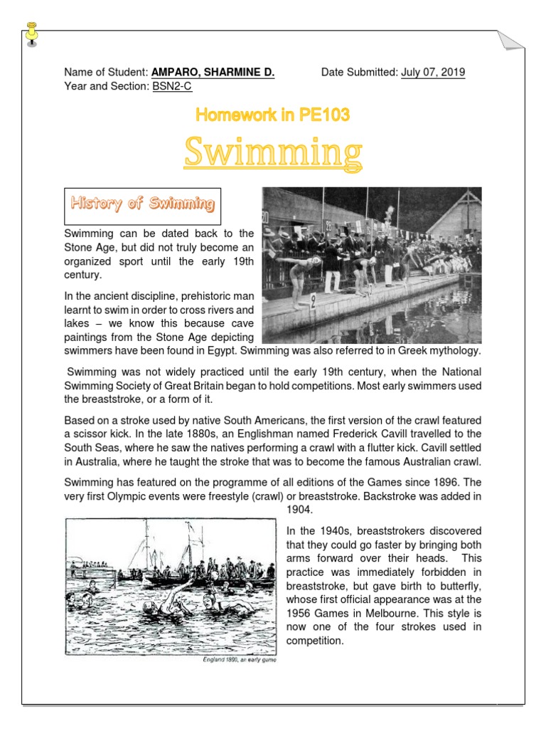 History of Swimming | PDF | Swimming Pool | Swimming (Sport)