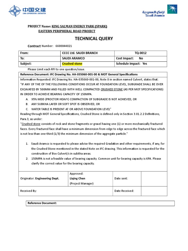 Technical Query: Contract | PDF