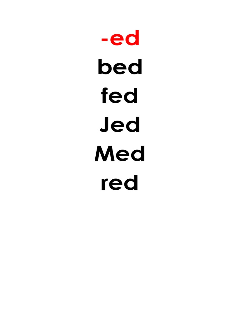 Bed Fed Jed Med Red | PDF