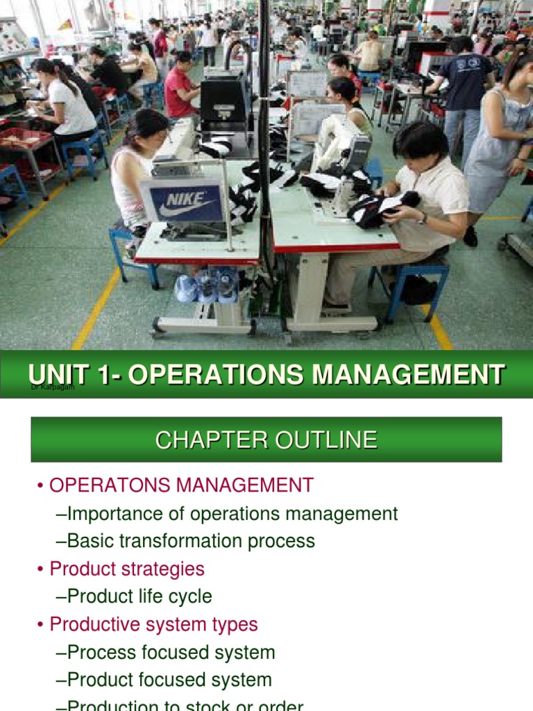 Unit 1 - Operations Management | PDF | Operations Management | Automation