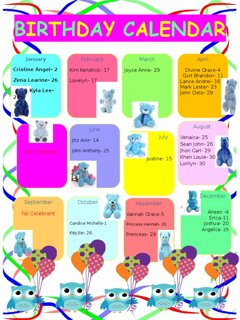 Birthday Calendar | PDF